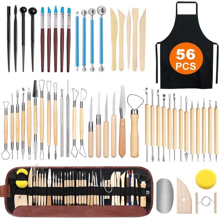 Outils De Sculpture,56 Pcs Outil De Poterie,Outil Modelage Outil De ...