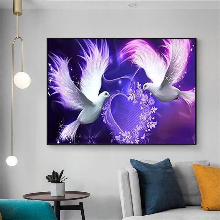 5D Diy Diamond Painting Kit Complet, Animaux Pigeons Peinture Diamant ...