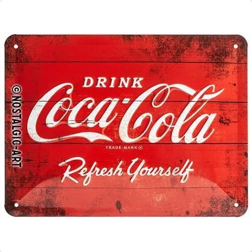 Plaque Vintage Coca-Cola – Logo Red – Idée de Cadeau pour Les Fans de ...