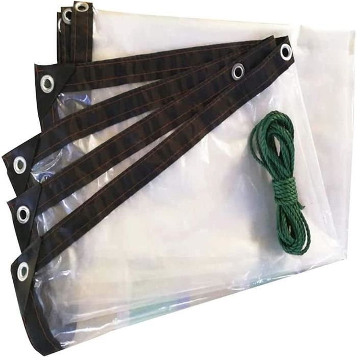 Bâche Imperméable Transparente 2x2m, Bache Impermeable avec Oeillet ...