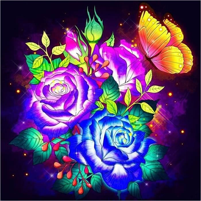 Diy 5D Diamond Painting Fleurs Kits Peinture Diamant 5D Complet ...