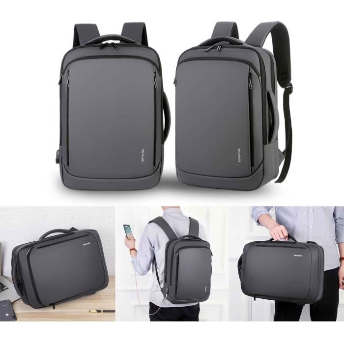 Sac à Dos Ordinateur Portable Anti-choc Backpack Résistant à l'eau Gris ...