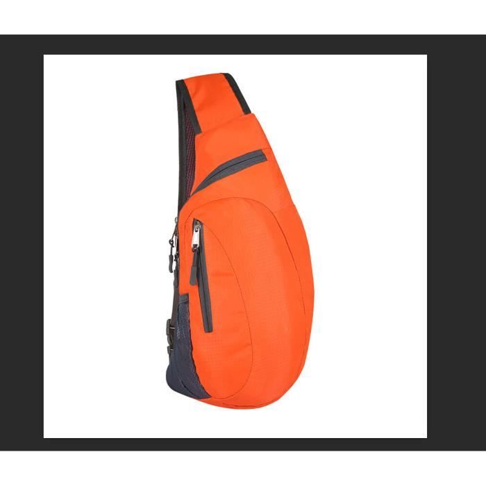 Couleur orange Sac à bandoulière de poitrine unisexe pour femmes, sac à ...