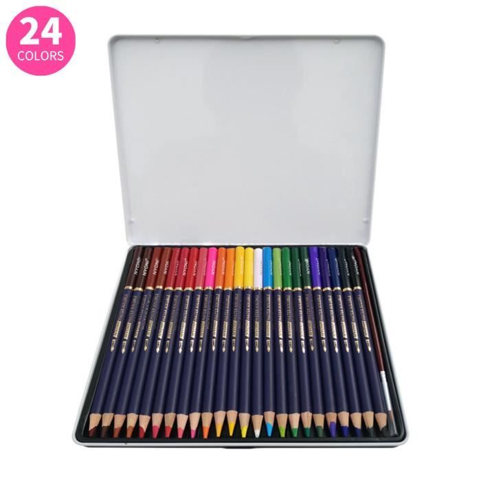 Crayon de couleur - Marque A - 24 couleurs - Solubles dans l'eau - Avec ...