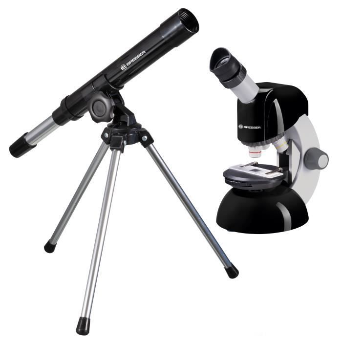 Kit télescope et microscope BRESSER - Noir - Grossissement 30x et 640x ...