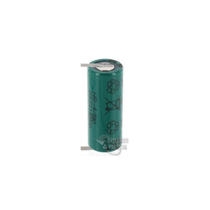 ACCU 1.2V 2.1Ah NiMh HR4/5AU Fdk AVEC COSSES À SOUDER DANS LE MÊME SENS ...