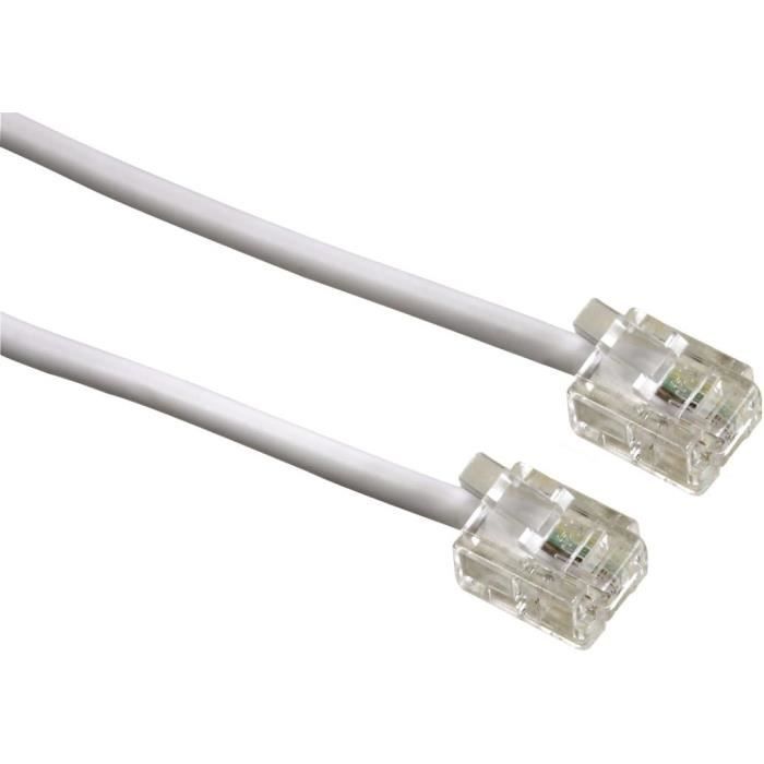 Hama Câble réseau RJ11,modulaire,connecteurs mâles 6p4c,6m Blanc ...