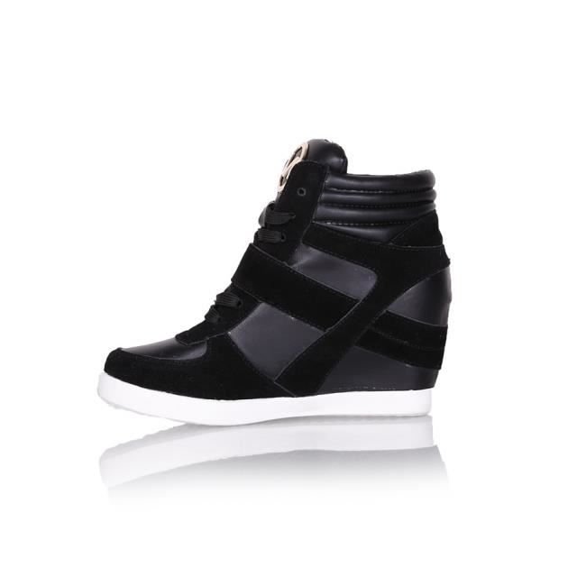BASKET COMPENSEE CALA NOIR - Cou... Noir Noir - Cdiscount Chaussures
