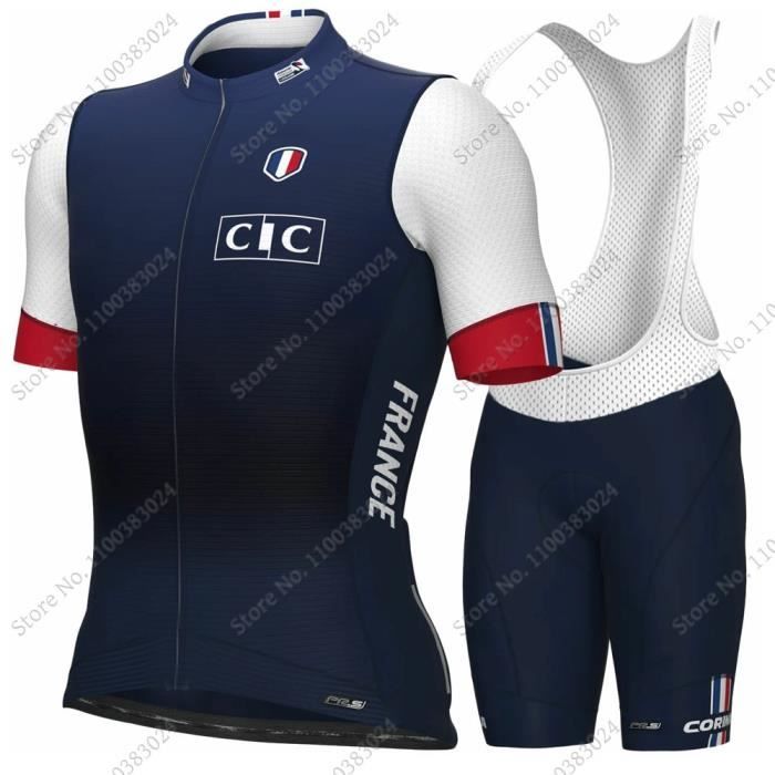 Maillot de Cyclisme de l'Équipe Nationale de France pour Homme, Ensemble de Vêtements d'Été ...
