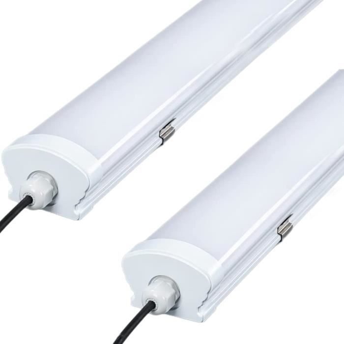 Lot De 2 Lampes Led Ip65 De 40 W Avec Tube Étanche De 30 Cm Pré-Câblé ...