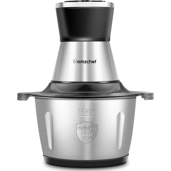 Hachoir a viande-AMZCHEF-hachoir électrique avec bol en acier ...