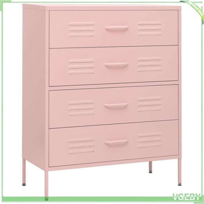 VGEBY Commode Rose 80x35x101,5 cm Acier - 7894202786168 - Cdiscount Maison
