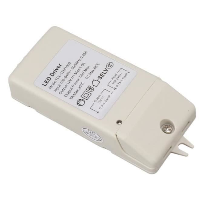 VBESTLIFE pilote de lumière de bande LED 12V 12W DC 12V 1A LED Driver ...
