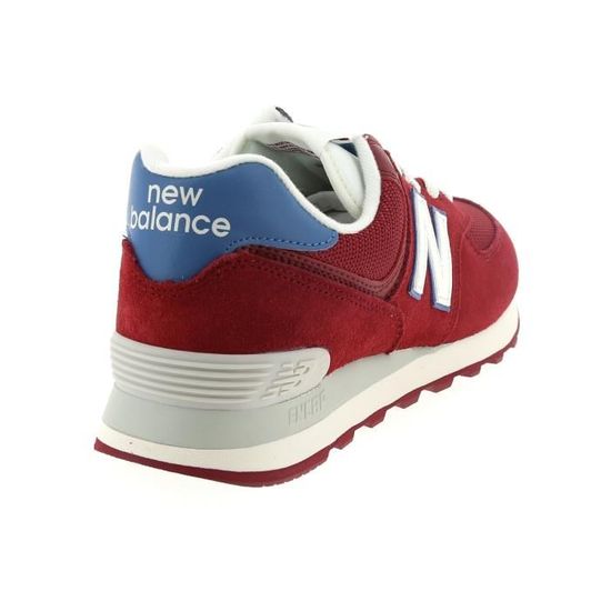 Baskets Collection 574 Rouge Homme - NEW BALANCE - Lacets - Textile ...