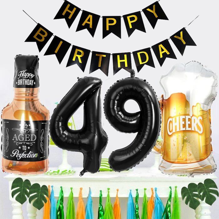 Ballon 49 Ans Anniversaire Homme, Kit De Decoration Anniversaire 49 Ans ...