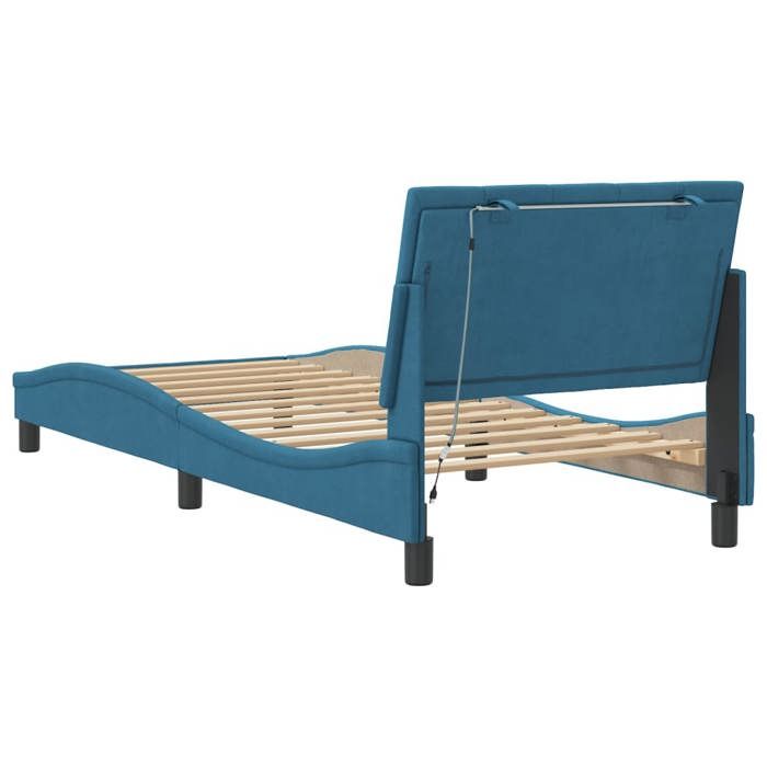 Lit simple Cadre de lit - BURKE - avec LED - 1 PLACE - sans matelas ...