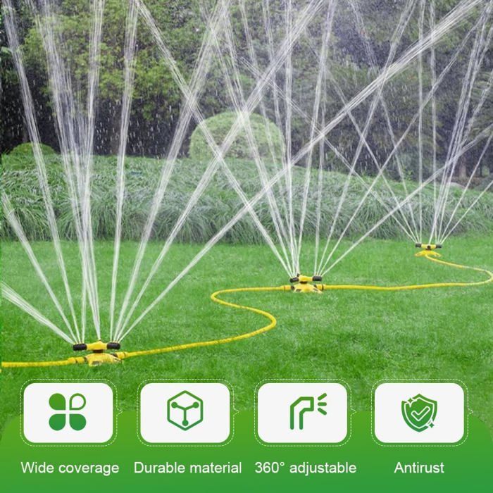 Arroseur Automatique 360° - Rotation, Grande Couverture, Arrosage ...