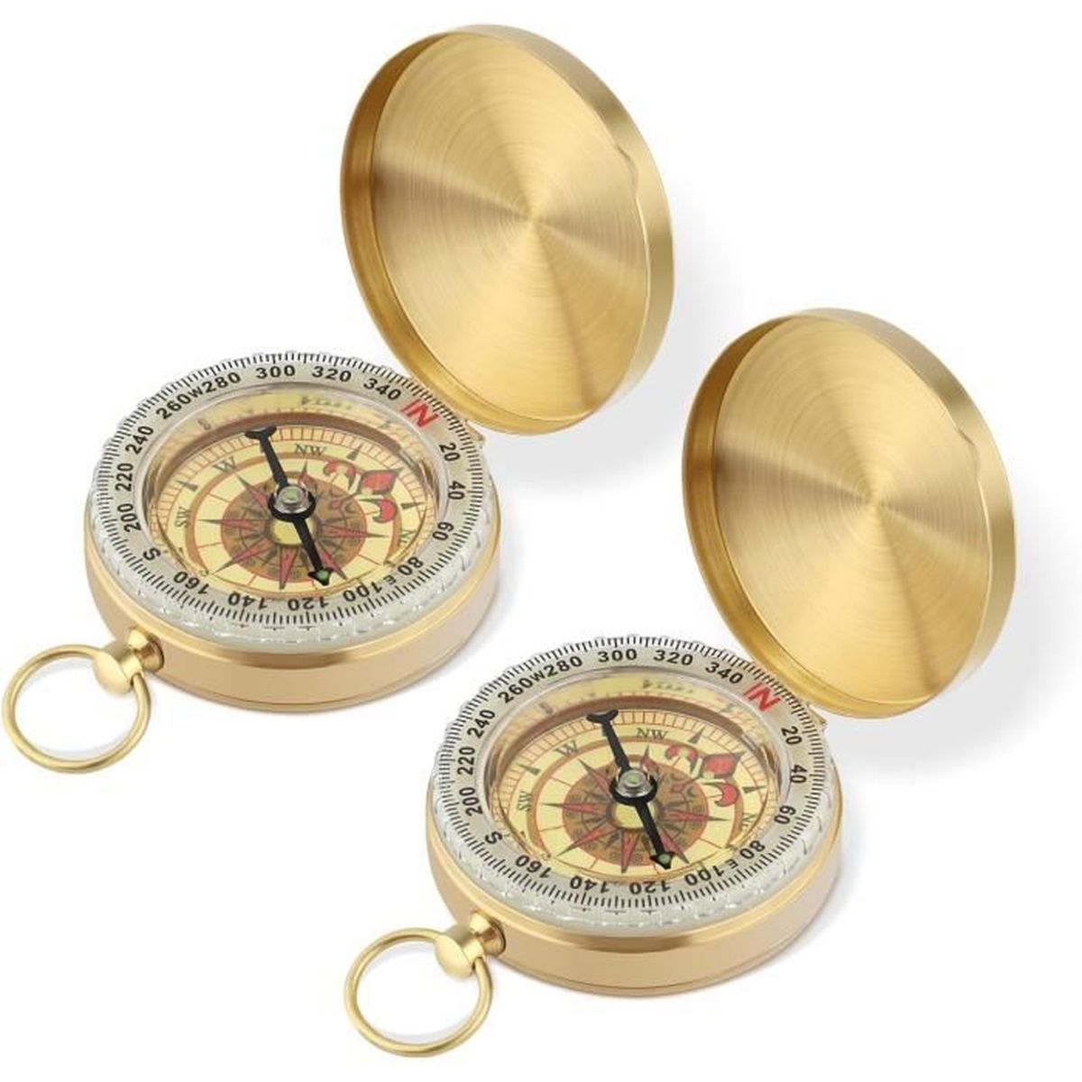 2 Pièces Boussole de Survie, 5x1,6cm Boussole Randonnée Boussole de ...