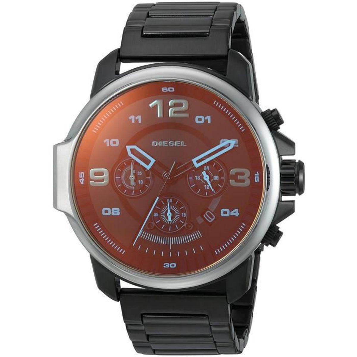 DIESEL HOMME 50MM BRACELET & BOITIER ACIER INOXYDABLE QUARTZ MONTRE ...