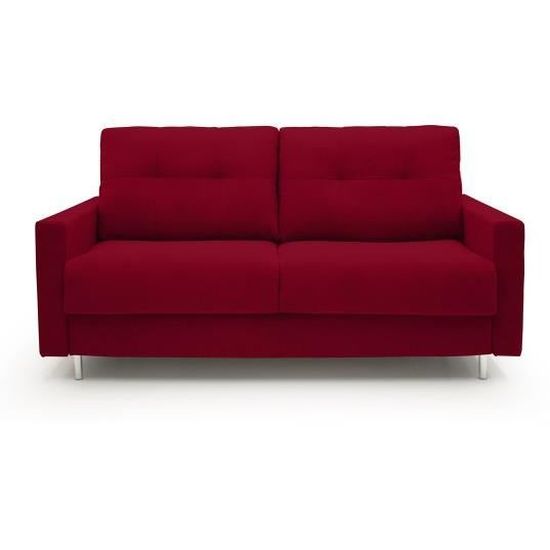 Canapé lit Rocky canapé convertible 3 places rouge 140 cm - Cdiscount ...