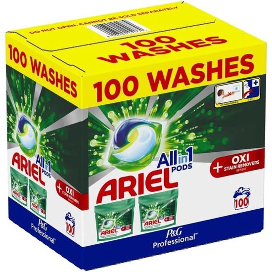 Ariel Lot De 100 Dosettes Tout-En-Un Avec Détachant Oxi[H1140 ...