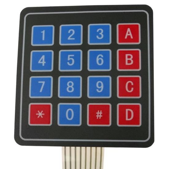 CableMarkt - Clavier matriciel 4x4 avec 16 touches à membrane DWT-0259 ...