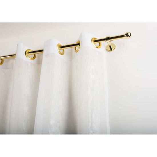 Tringle a Rideaux O 20 mm sans Anneaux, L. 340 cm. en Laiton Poli Complet - Cdiscount Maison