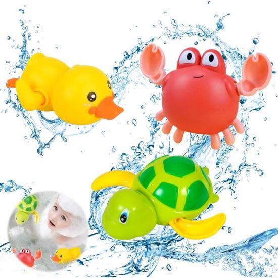 3 Pièces Tortues Bain Jouet,Bébés Jouet de Bain,Animal Bain Jouets Set ...
