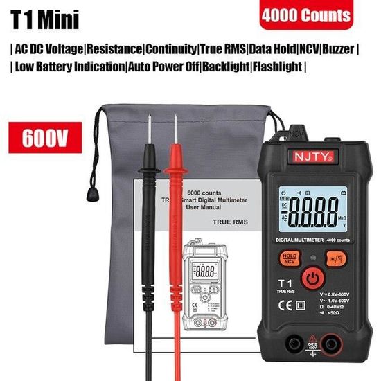 Multimetre,T1--Multimètre numérique professionnel T1, Mini testeur de ...
