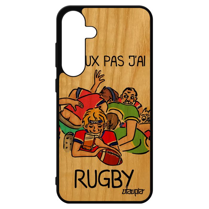 Coque j'peux pas j'ai rugby Samsung Galaxy S24+ Plus bois silicone ...