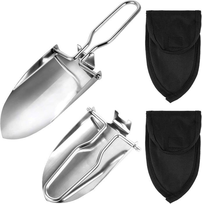 Lot de 2 mini pelles de jardin en acier inoxydable, pelle pliante ...