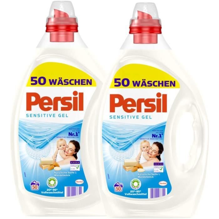 Sensitive gel lot de 2 flacons de lessive liquide pour les personnes ...