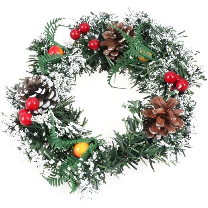 Couronne De Noël - Couronne De Noël Décorée Avec Pommes De Pin ...