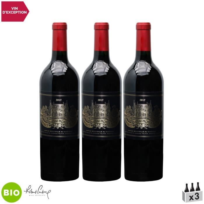 Château Palmer Rouge 2017 - Bio - Lot de 3x75cl - Vin Rouge de Bordeaux - Appellation AOC ...