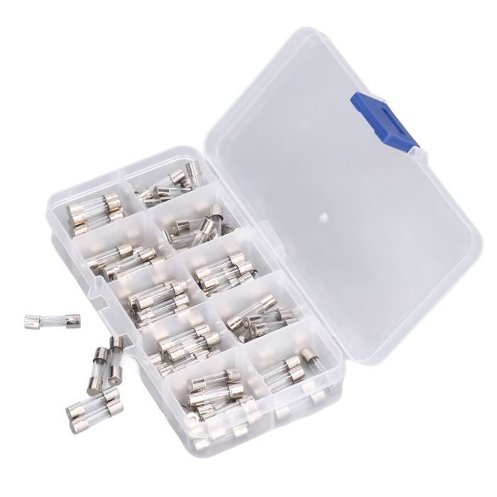 LAN Kit De Fusible 100Pcs Tube De Fusible En Verre 0 ~ 250V 0.2A ~ 20A 5X20Mm Kit D'Assortiment ...