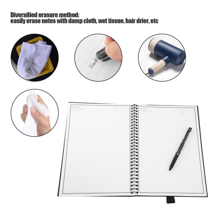 LAT Papier De Cahier Effaçable Carnet De Notes Wirebound Réutilisable ...