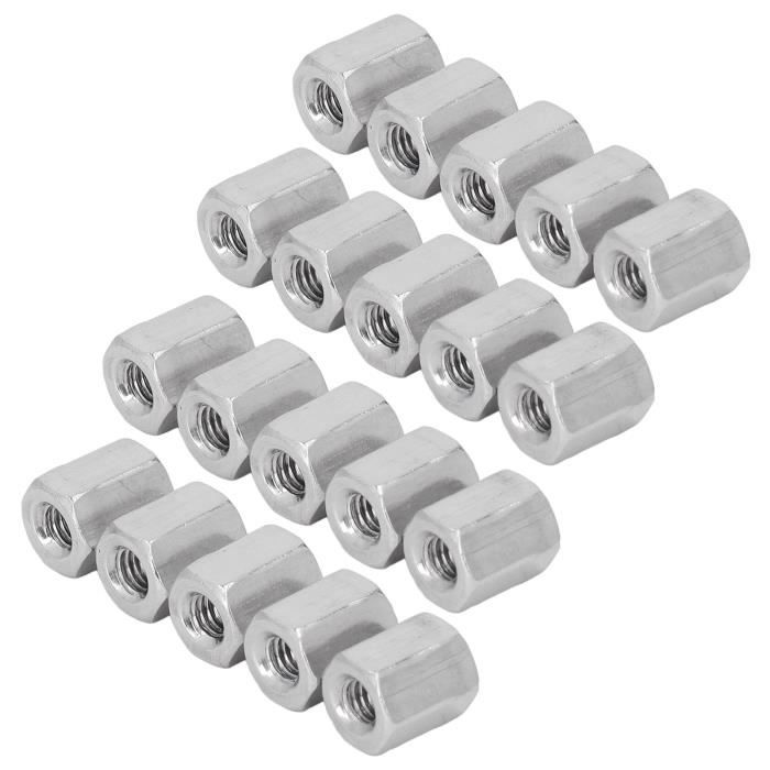 Kit d'écrou d'accouplement 20 pièces écrou d'accouplement hexagonal en acier inoxydable ...
