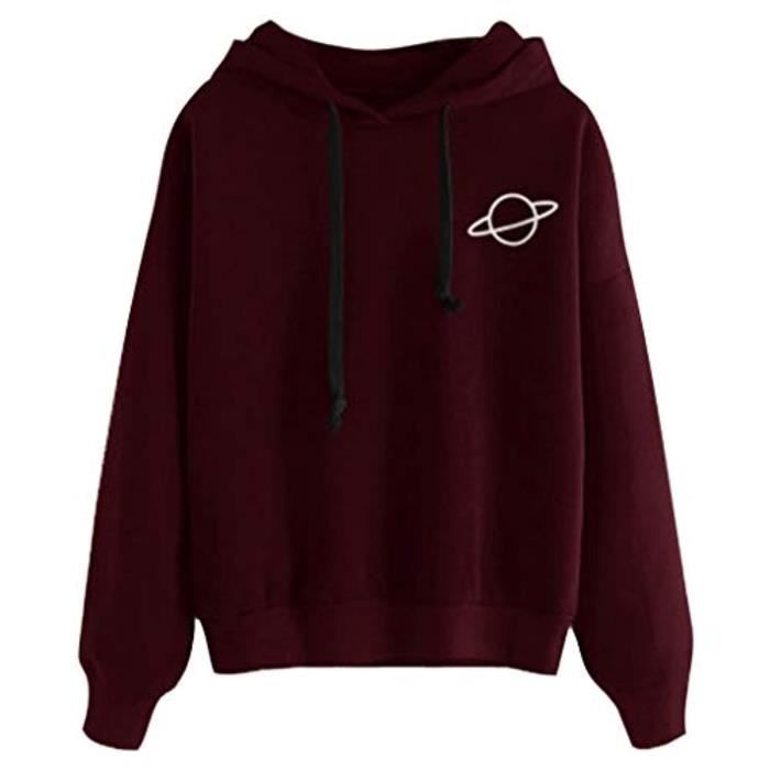 Ballon De Handball PQVQD Weant Planet Crop Hoodie goudron imprimé pull ...