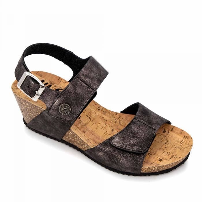 Sandale compensee plomb will 268 Femme WHY LAND Gris fonce - Cdiscount ...