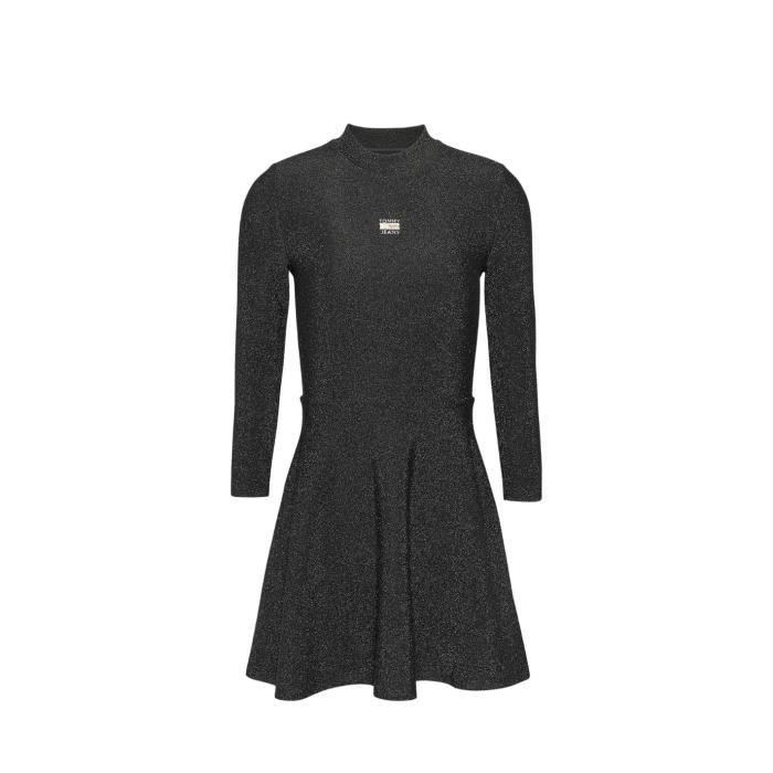 Robe Moulante Tommy Jeans Ref 55908 Noir Col Haut Fibres