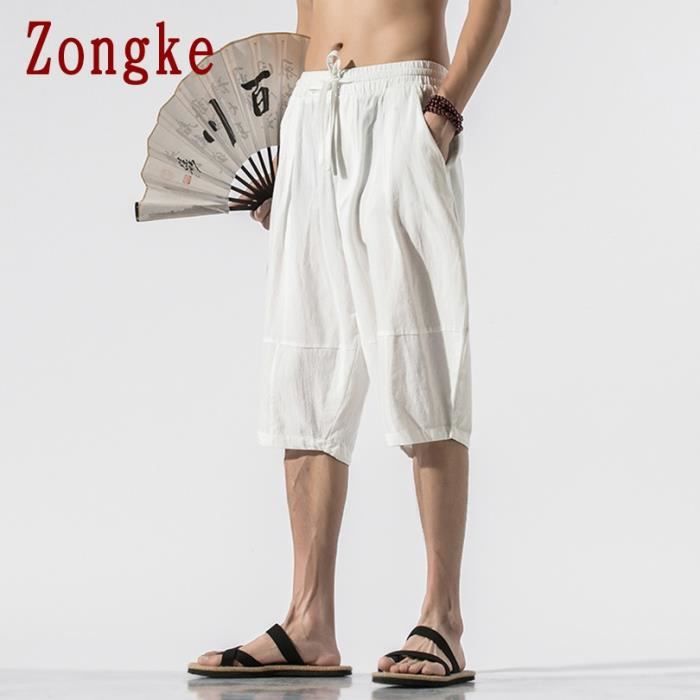 Short,Shorts d'entraînement de Style chinois pour hommes, vêtements décontractés, courts, noirs ...