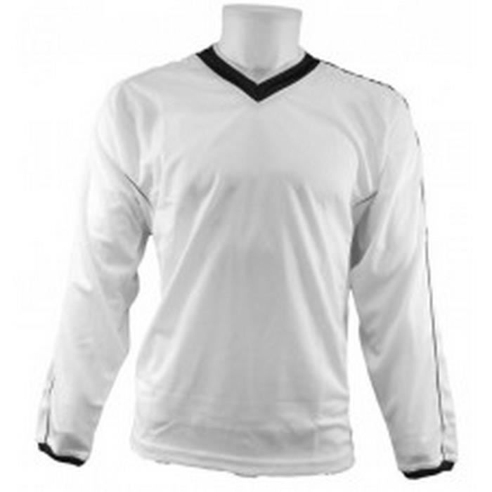 Maillot de foot - Carta Sport - Blanc/Noir - Manches longues - Col V ...