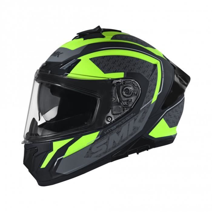 Casque moto intégral SMK Typhoon Rd1 - noir/jaune - XS - Cdiscount Auto