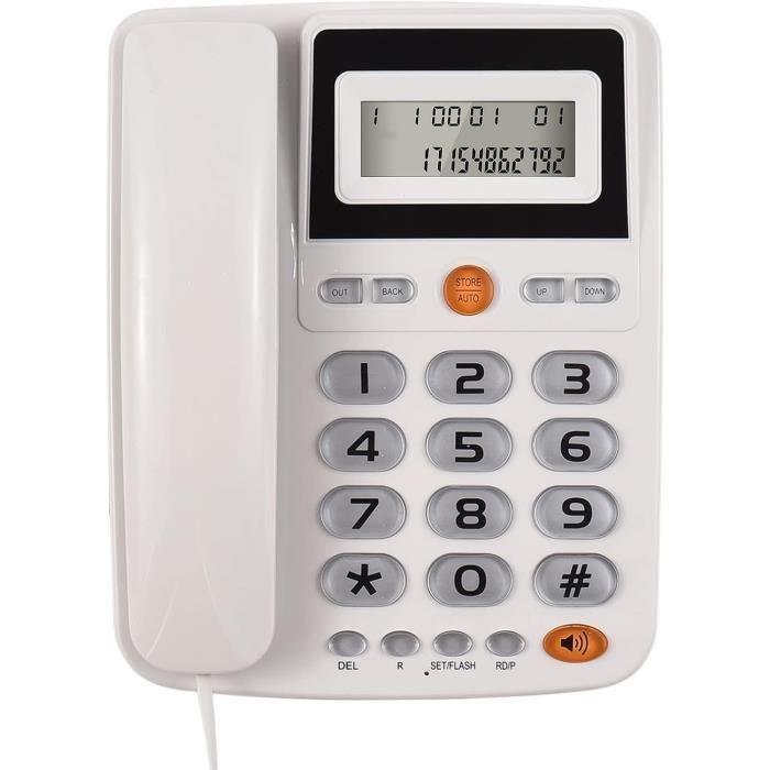 Téléphone Fixe Avec Fil,Téléphone Filaire À Gros Boutons Pour Personnes ...