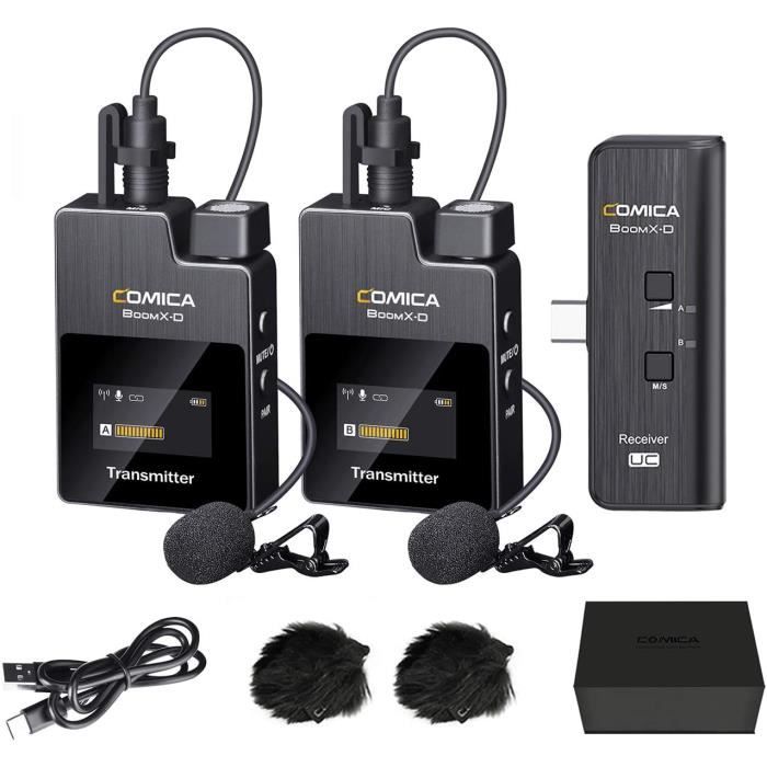 Microphone Sans Fil Boomx-Duc2 2.4G Pour Usb C Smartphone-Ordinateur Portable, Double Micro ...
