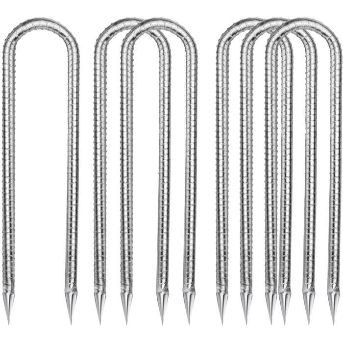 Ancrage Au Sol Galvanisé 6 Ancrages Au Sol 30Cm En Forme De U Piquets D ...