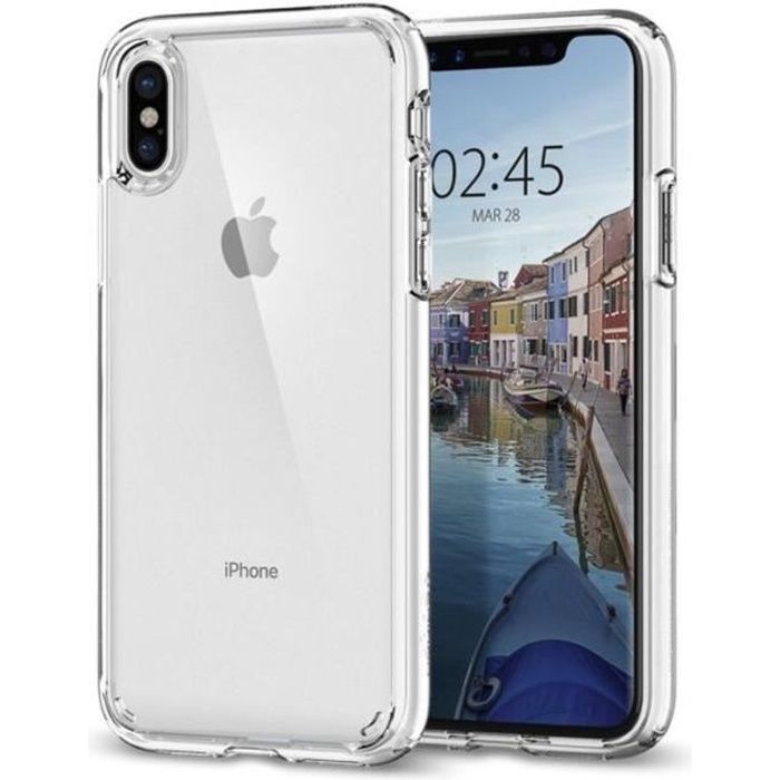 Spigen Coque iPhone X, Coque iPhone XS [Ultra Hybrid] Bumper Renforcé ...