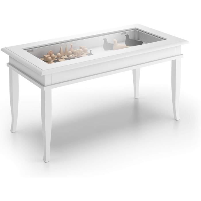 MOBILI R, Table Basse, Classico, Blanc Mat, Made in Italy142 ...