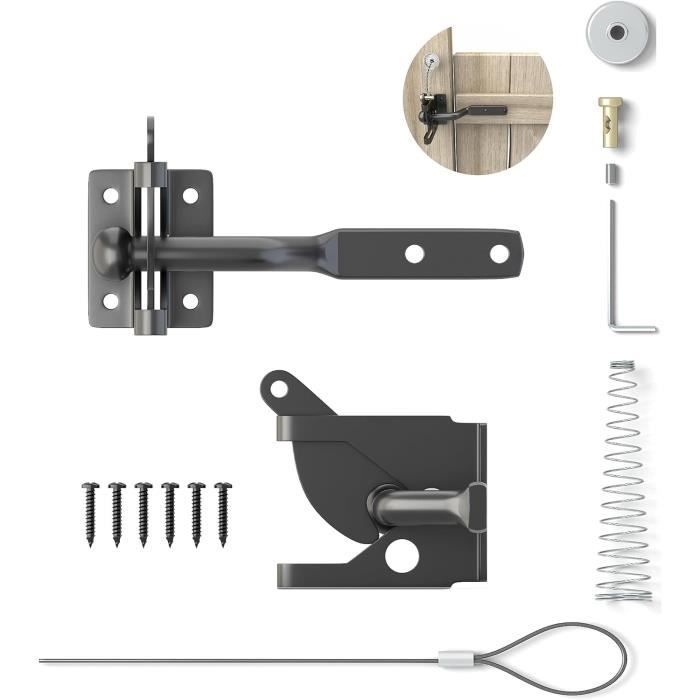 Verrou de Portail Verrouillage automatique, Serrure Métal à Boulon ...
