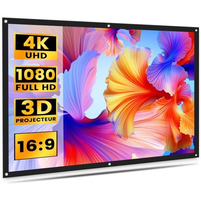 Écran de projection 4K pliable et portable - TRAHOO - 100 pouces - 16:9 ...